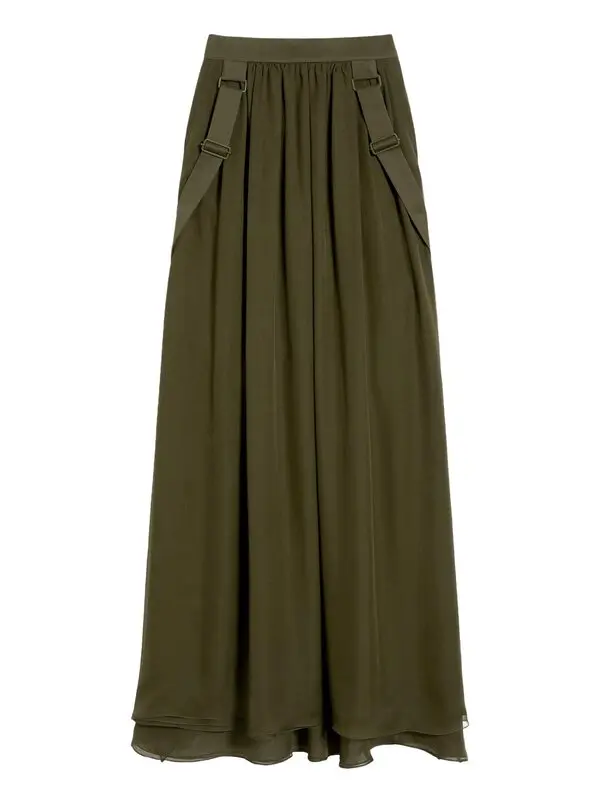 Max Mara Buckle Detailed Maxi Skirt - Green
