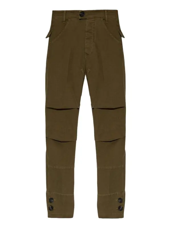 Dsquared2 Tapered Leg Button-detailed Trousers - Green