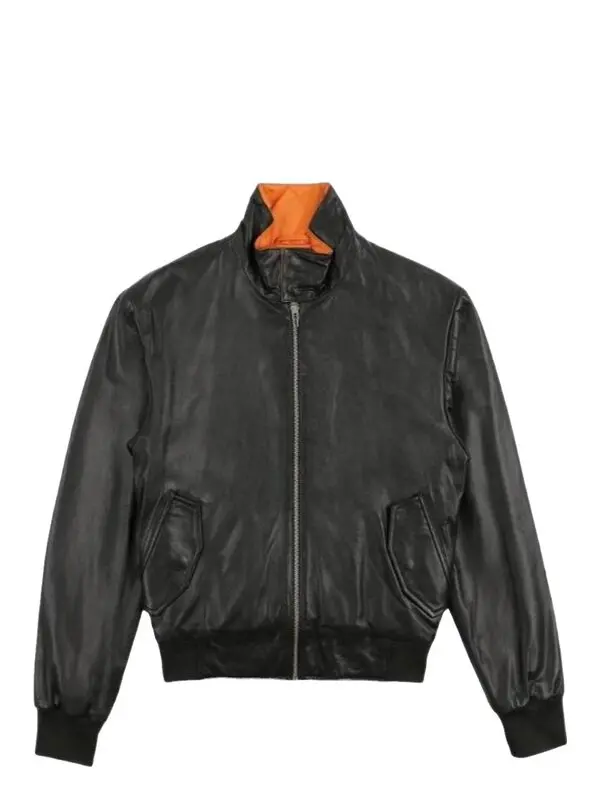 Alexander McQueen Leather Logo Jacket - Black
