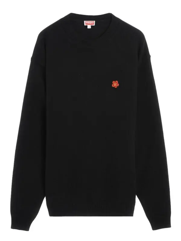 Kenzo Boke Flower Crewneck Knitted Jumper - Black