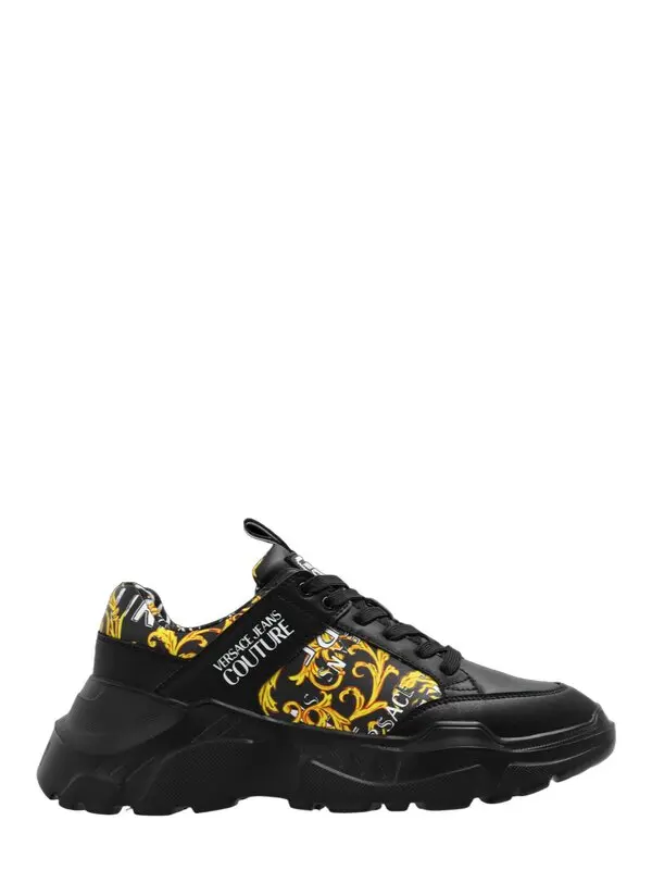 Versace Speedtrack Baroccoflage-print Sneakers - Black