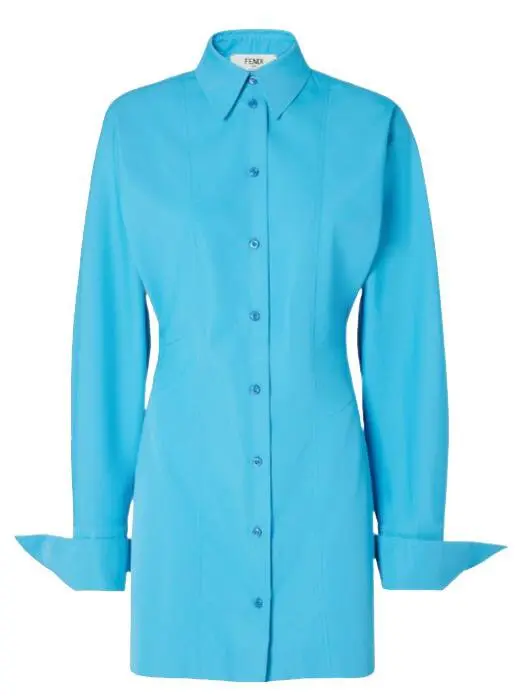 Fendi Long-sleeve Shirt Dress - Light Blue