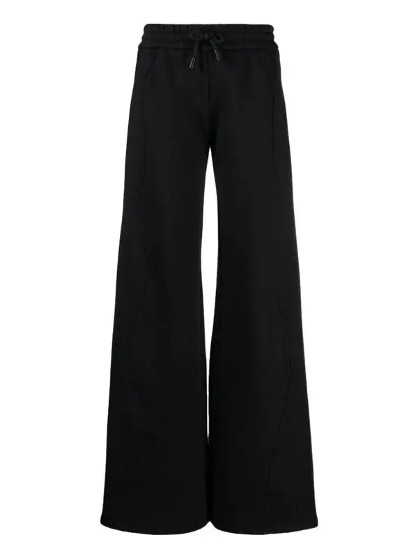 Off-White Drawstring Wide-leg Pants - Black
