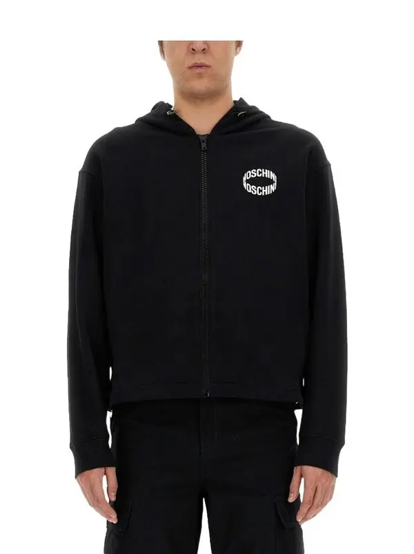 Moschino Zip-up Hoodie - Black