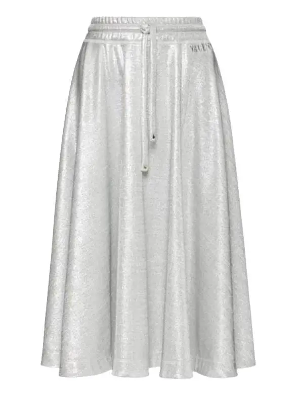 Valentino Garavani Metallic Threading Midi Skirt - White