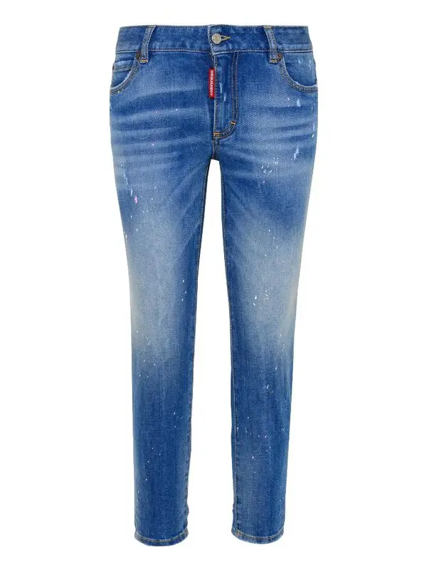 Dsquared2 Stone-washed Crop-leg Jeans - Blue