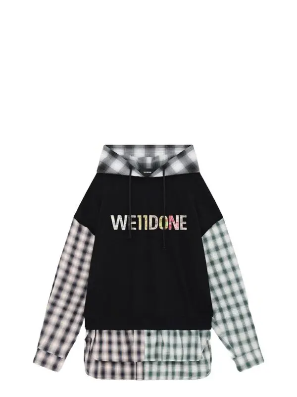 We11Done Layered Logo Hoodie - Black