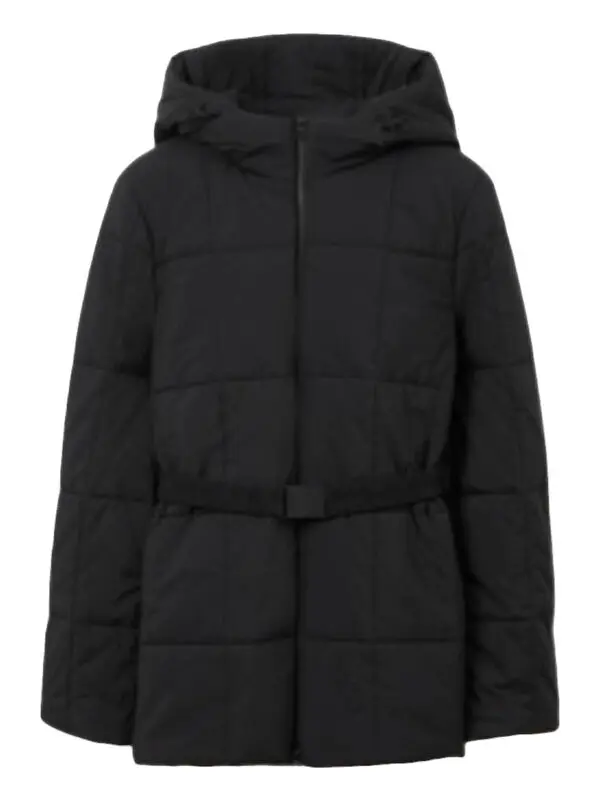 Burberry Long-sleeved Hooded Padded Jacket With Drawstring Hood - Black
