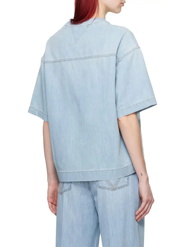 Bottega Veneta Light Bleached Denim T-shirt - Blue