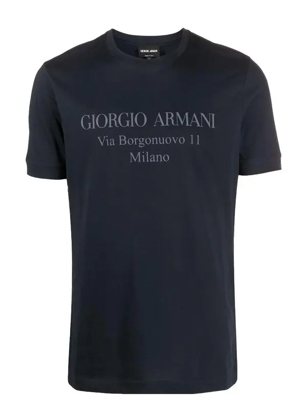 Giorgio Armani Logo Print Crewneck T-shirt - Black