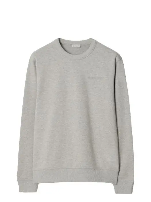 Burberry Logo Cotton Sweatshirt - Light Gray Mixed Colors