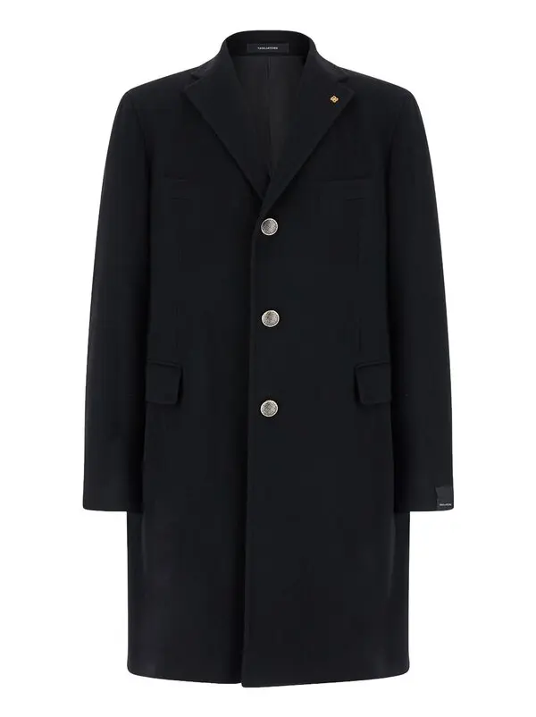 Tagliatore Single-breasted Coat With Brooch Detail - Black
