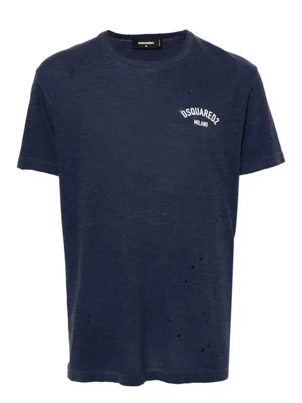 Dsquared2 Logo Printed Crewneck T-shirt - Blue