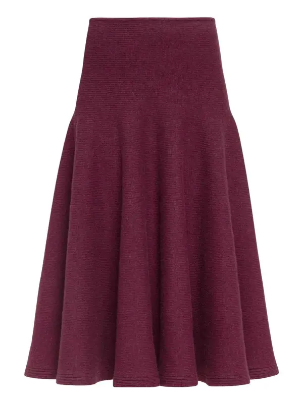 Alaïa Knit Flare Skirt - Burgundy