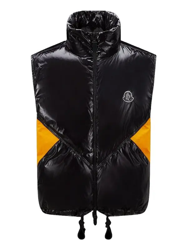 Moncler Padded Puffer Vest With Drawstring Hem - Black