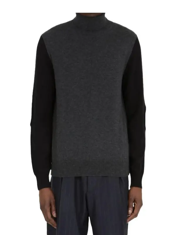 MAISON MARGIELA Two-tone Turtleneck Knitted Jumper - Black