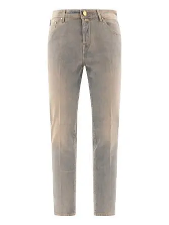 Jacob Cohen Straight-leg Jeans With Logo Patch - Gray