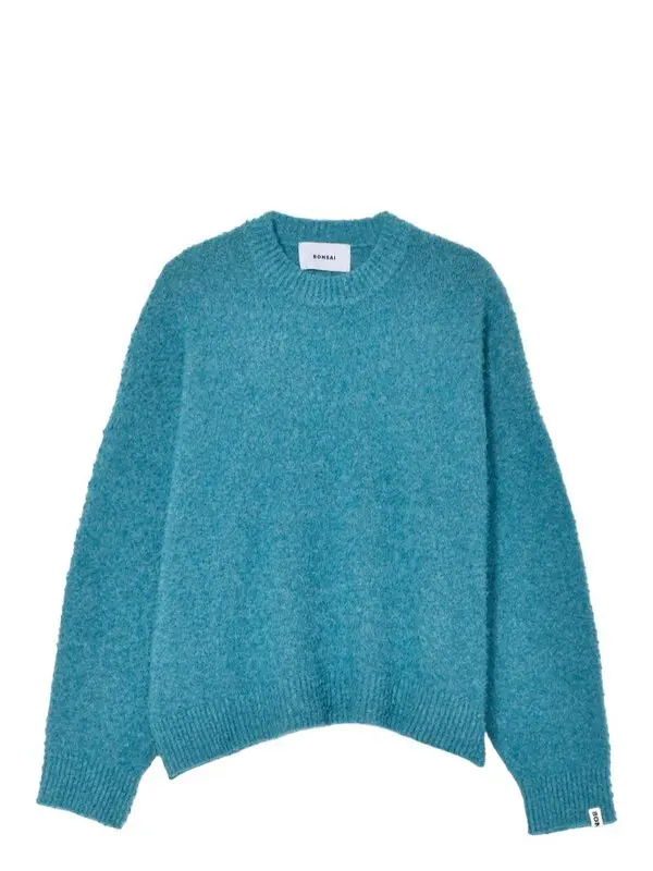 BONSAI Crew Neck Logo Tag Jumper - Blue
