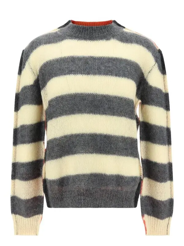 Marni Striped Crewneck Knitted Jumper - Nude