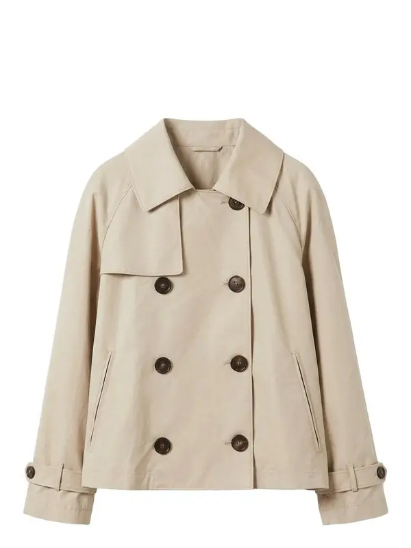 Max Mara Double-breasted Long Sleeve Jacket With Classic Collar - Gray