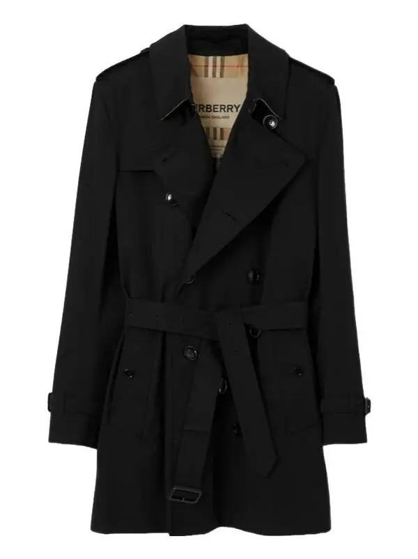 Burberry Double-breasted Belted Trench Coat - Black
