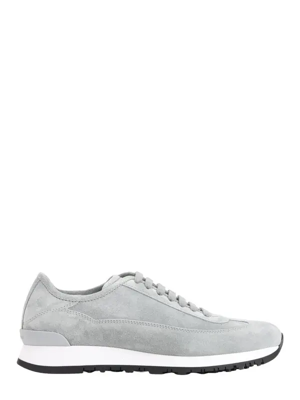 John Lobb Panelled Suede Lace-up Sneakers - Ice Blue