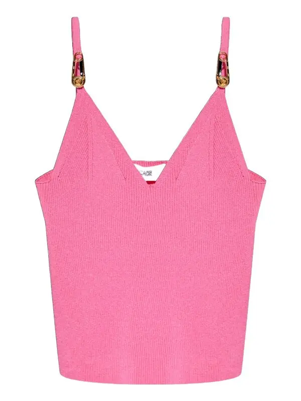 Versace Safety Pin Detailed Knitted Top - Pink