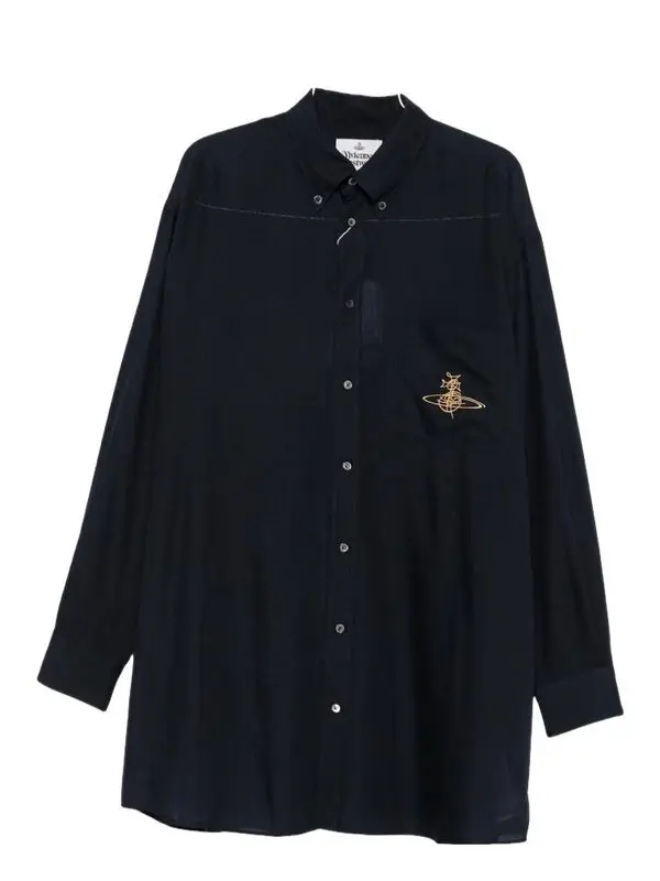 VIVIENNE WESTWOOD Orb-embroidered Shirt - Black