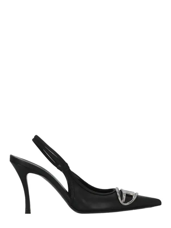 DIESEL® Logo Plaque Slingback Pumps - Black