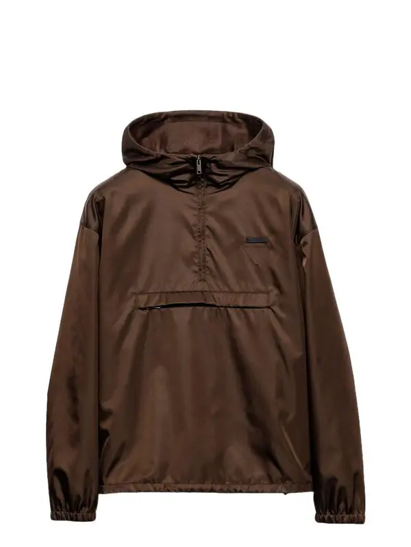 Prada Re-nylon Anorak With Hood - Brown