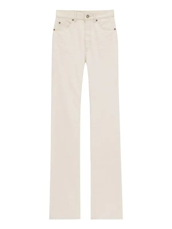 Saint Laurent 70s High Waisted Straight Leg Jeans - Almond Milky Color