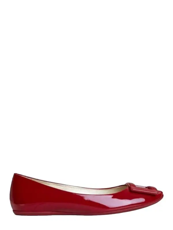 ROGER VIVIER Gommet Ballet Flats With Enamel Buckle - Red