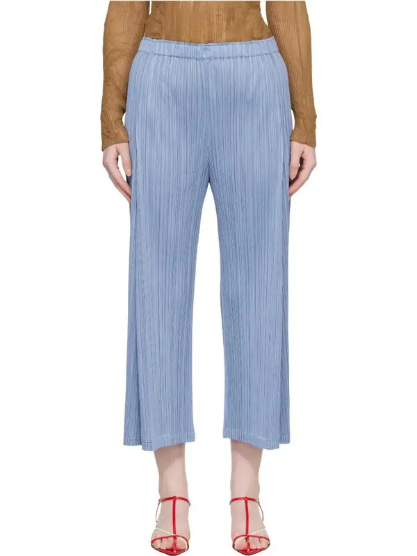 PLEATS PLEASE BY ISSEY MIYAKE Slim Leg Pleated Trousers - Blue