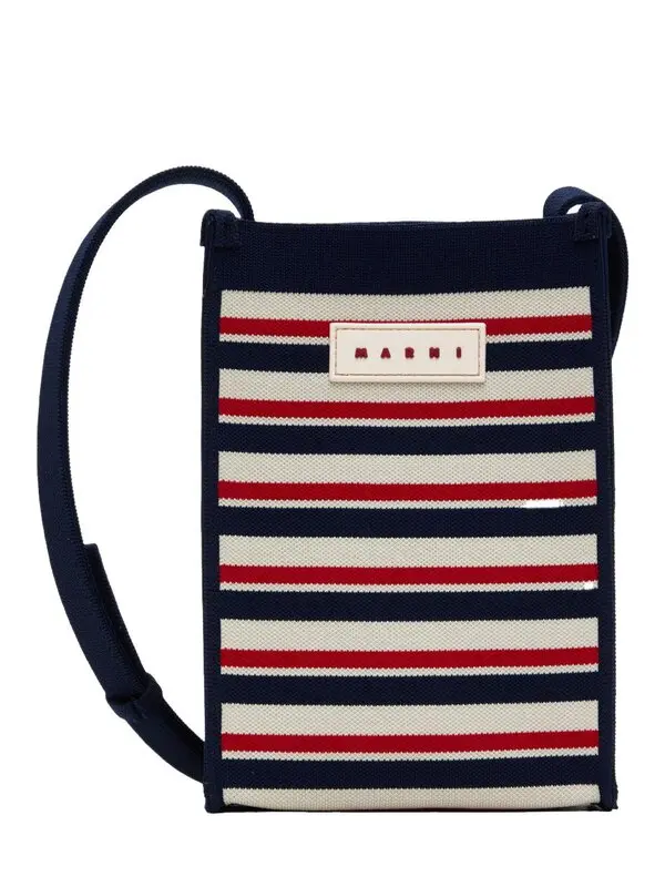 Marni Mini Striped Crossbody Bag - Black