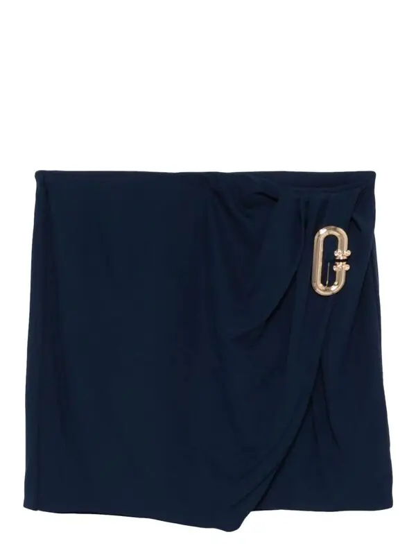 Casablanca Pleated Draped Skirt - Navy Blue