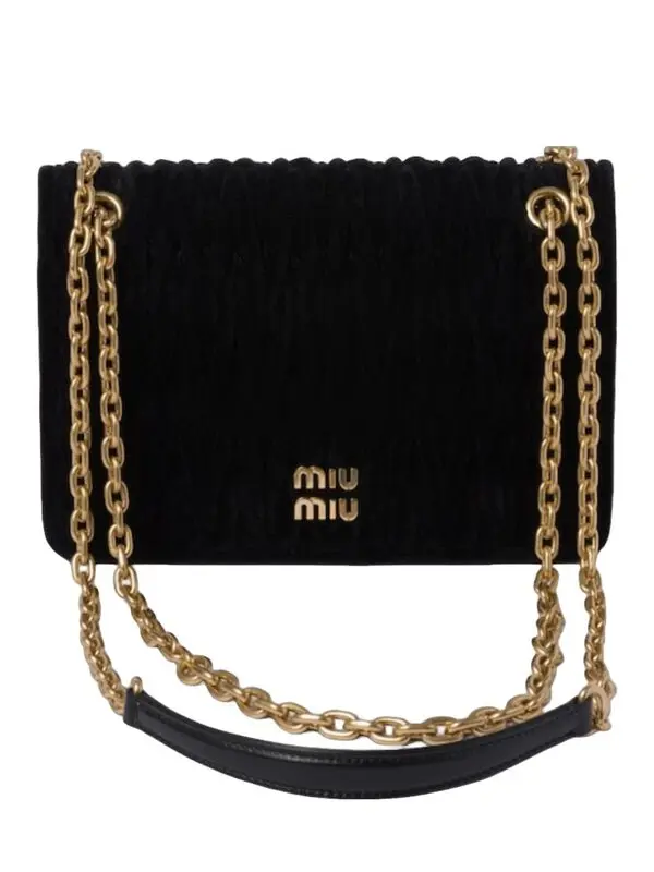 Miu Miu Matelassé Velvet Mini Bag - Black