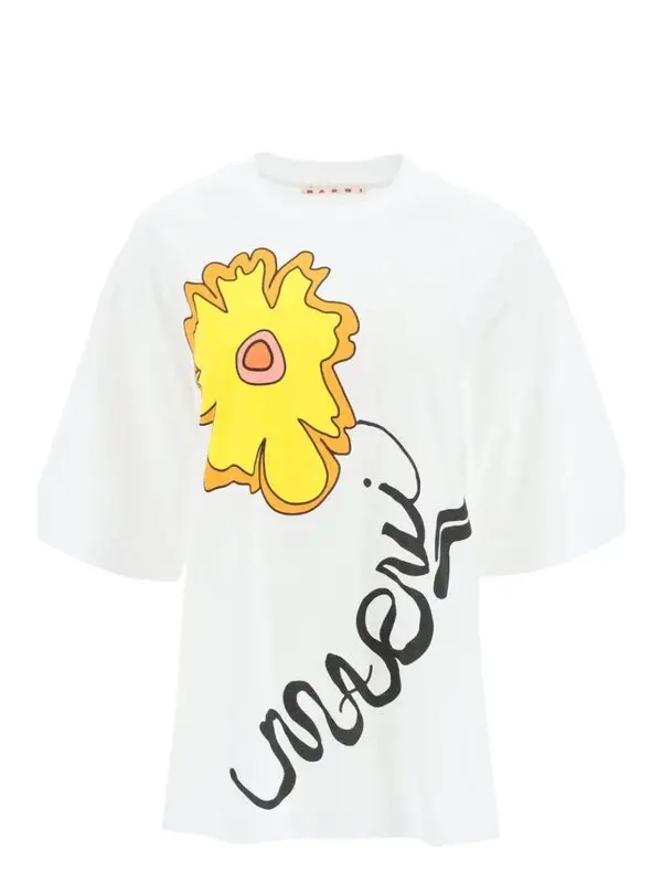 Marni Floral Print Logo T-shirt - No