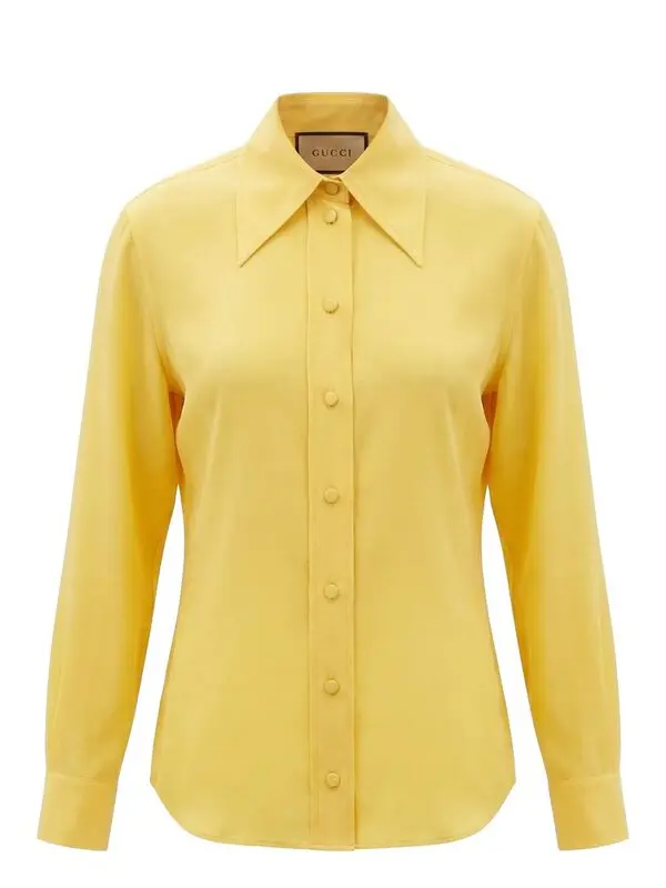 Gucci Collared Long-sleeved Shirt - Yellow