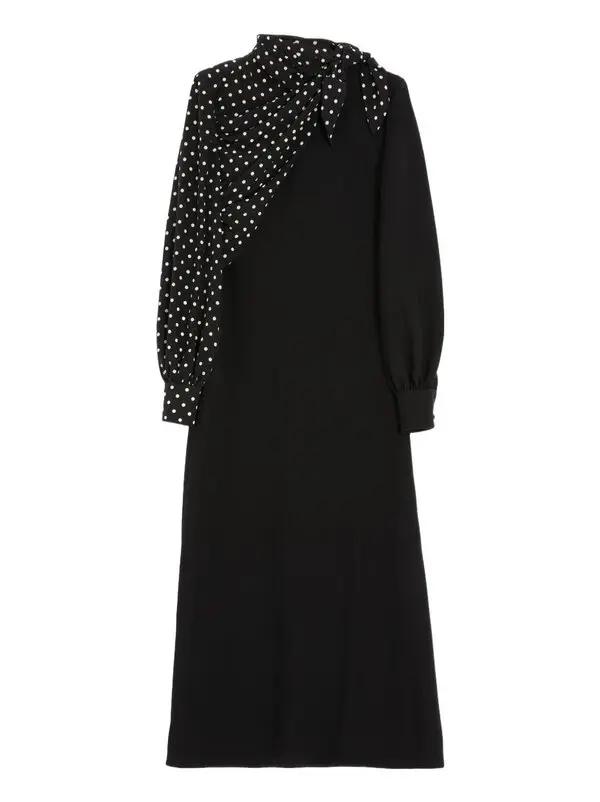 Valentino Garavani Polka Dot Sleeve Dress - Black/birch