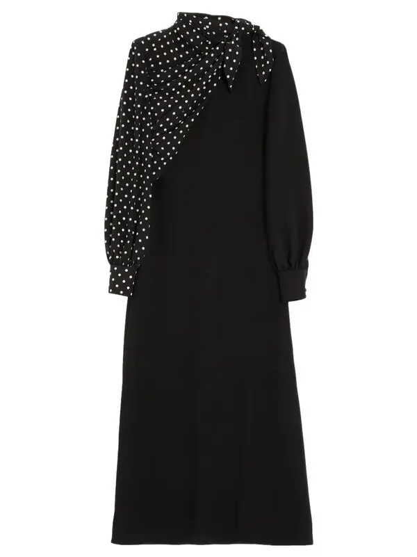 Valentino Garavani Polka Dot Sleeve Dress - Black/birch
