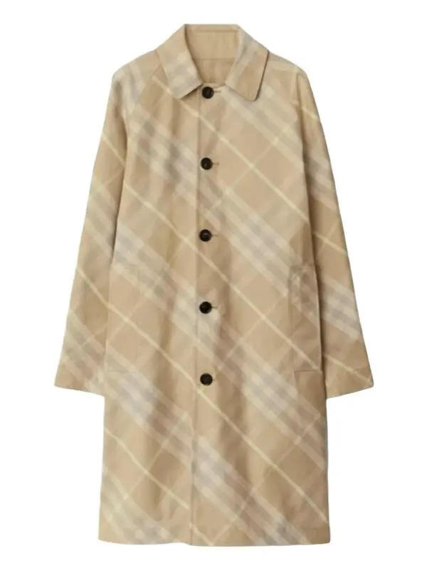 Burberry Reversible Check-printed Buttoned Car Coat - Nude
