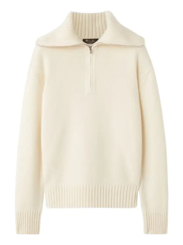 Loro Piana Parksville Half-zip Knitted Jumper - White