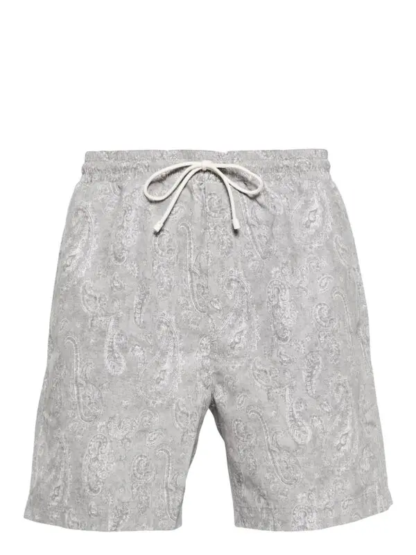 Brunello Cucinelli Bandana Print Swim Shorts - Gray