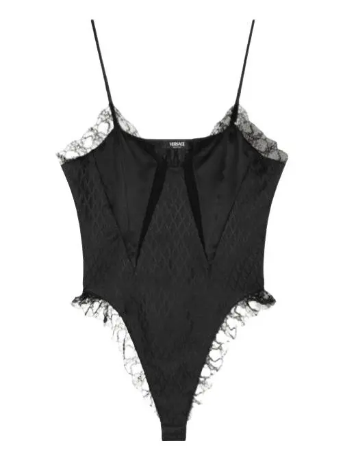 Versace Lace-detailed Bodysuit - Black