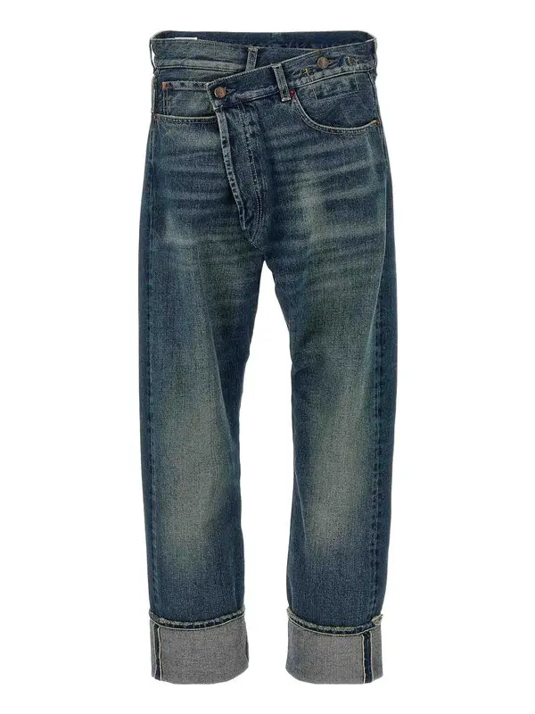 R13 Relaxed-fit Cuffed Cross Jeans - Blue
