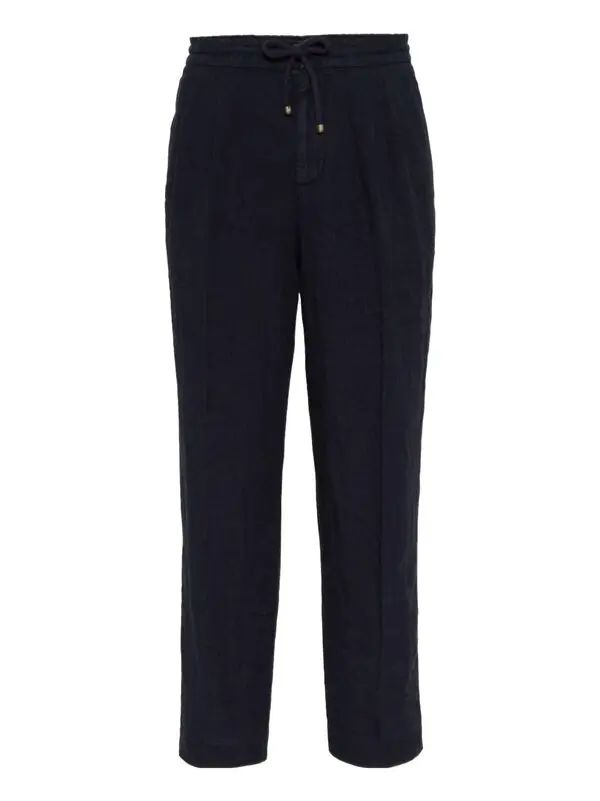 Brunello Cucinelli Elasticated Waistband Drawstring Pants - Black