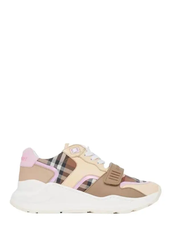 Burberry Checked Sneakers - White