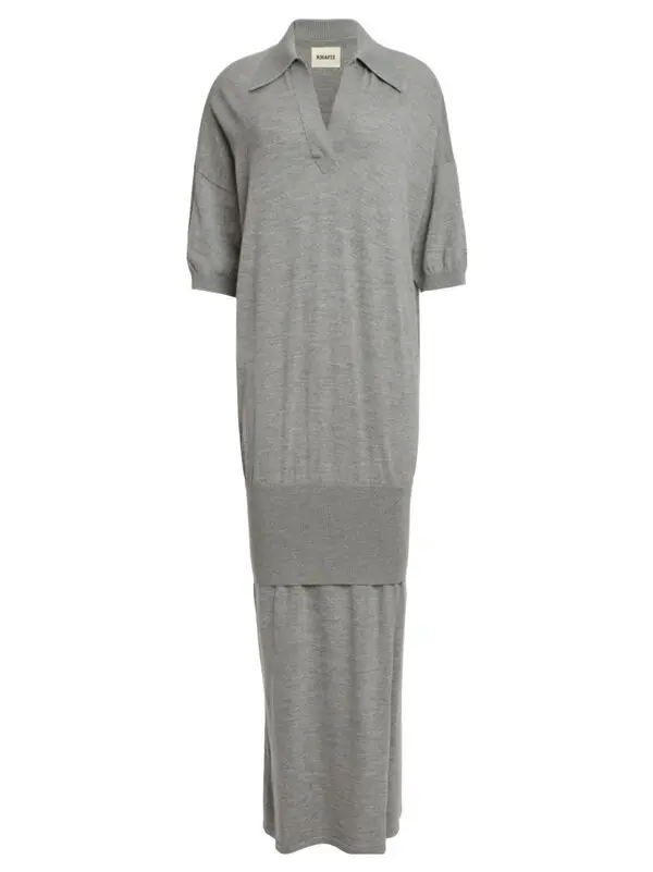 Khaite The Rue Fine-knit Maxi Dress - Gray