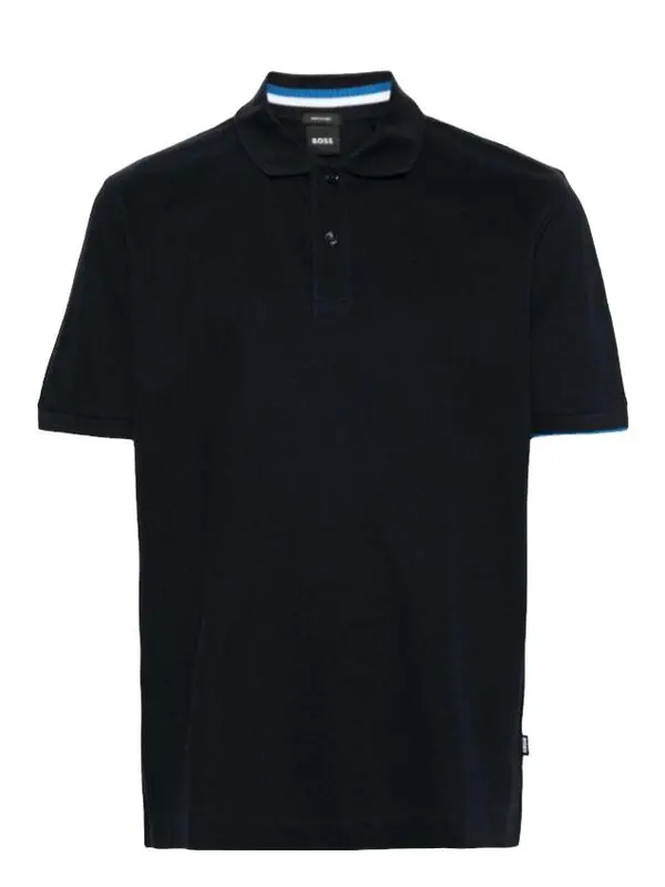 Hugo Boss Piqu-weave Cotton Polo Shirt - Black