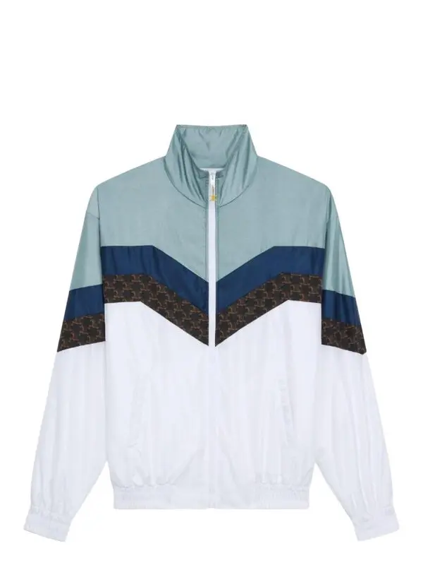 Celine Windbreaker With Monogram In Nylon - Optical White